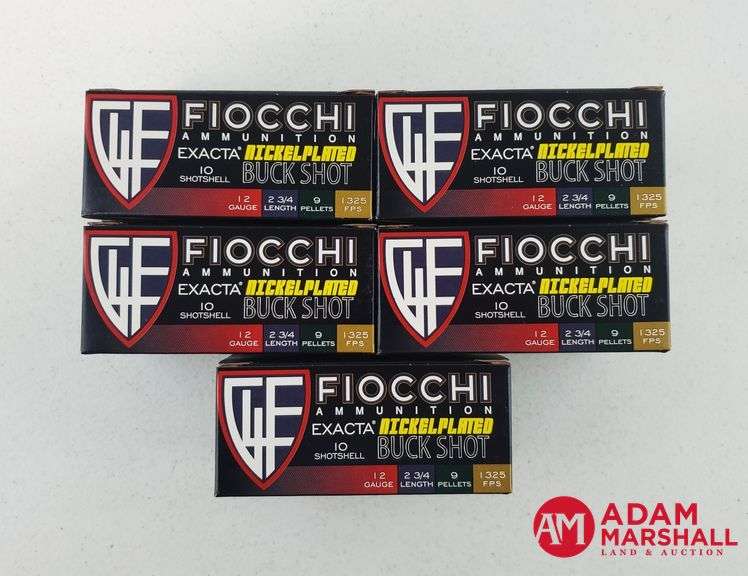 Fiocchi Exacta Nickelplated Buck Shot - 12 GA, 2-3/4", Buck Shot 9 ...