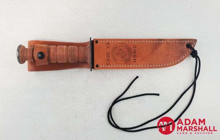 Case USMC Combat Knife W/USMC Leather Sheath - FirearmAuction.com LLC