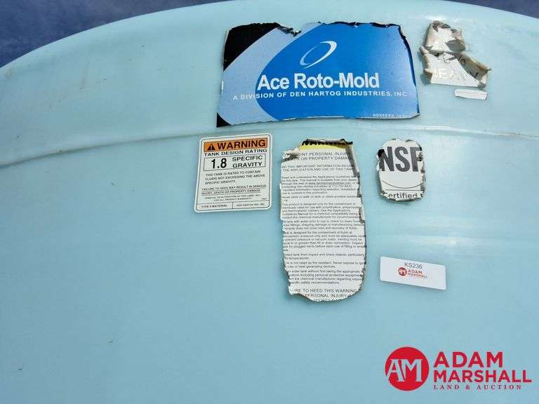 Ace Roto Mold Tank - 1500 Tank - Adam Marshall Land & Auction, LLC