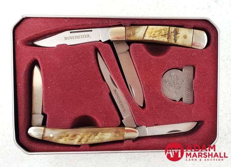 Winchester Knives - (1)Pocket Knife W/Wooden Case & (1) 2007 Limited ...
