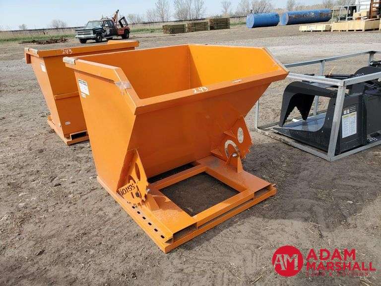 Self Dumping Hopper Equipment Attachment w/ Forklift Holes - Adam ...