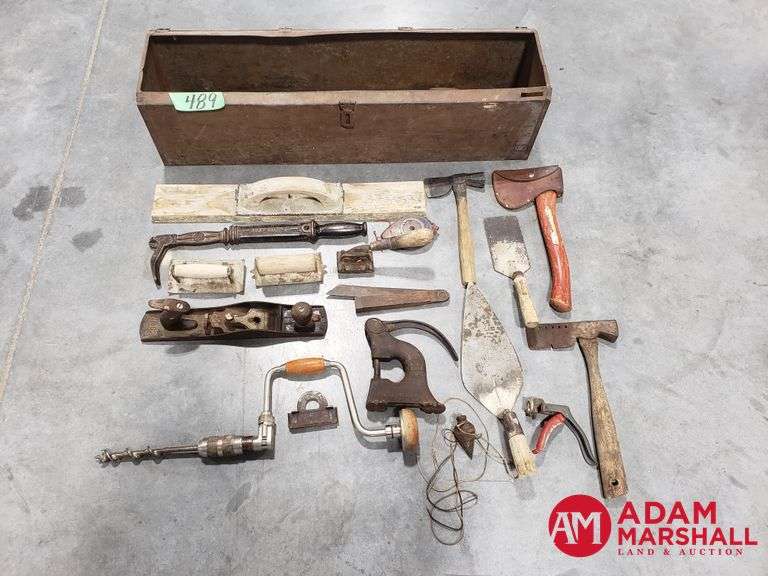 Vintage Metal Tool Box with Assorted Wood Working Tools - Adam Marshall ...