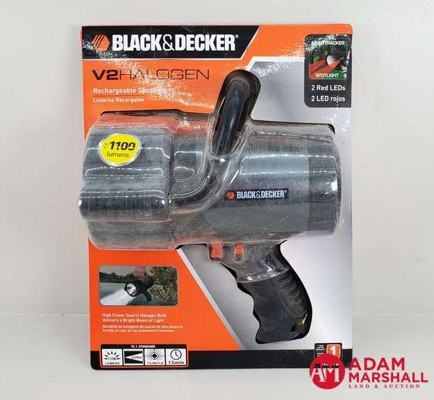 Black & Decker V2Halogen Rechargeable Spotlight - NIB - FirearmAuction ...
