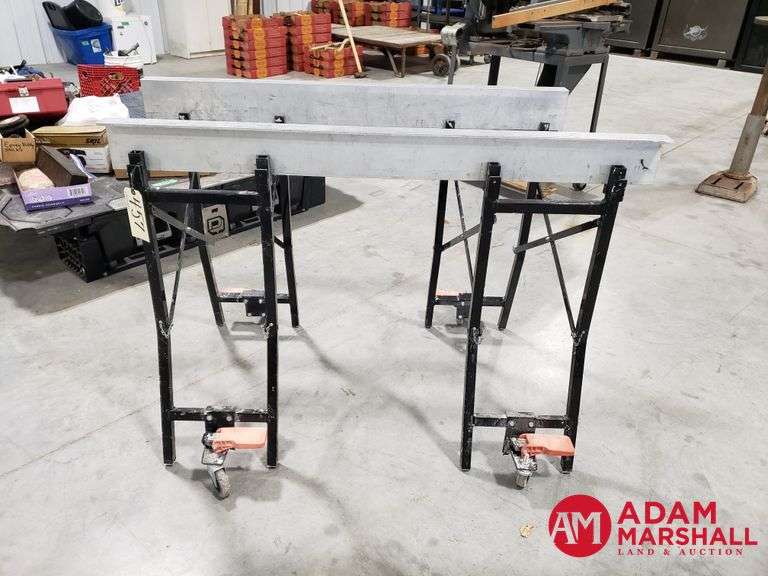 Assembled 4' Pinske Workstation Power Stands with Locking Wheels - Adam ...