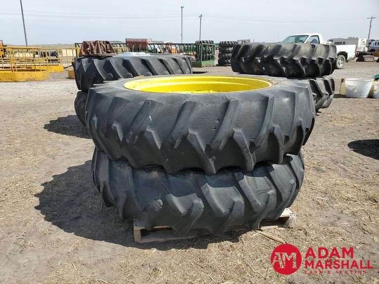 (2) John Deere Rear Tractor Tires On Split Rims - Adam Marshall Land ...
