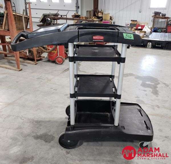 Rubermaid Rolling Commercial Janitor Car - Adam Marshall Land & Auction ...