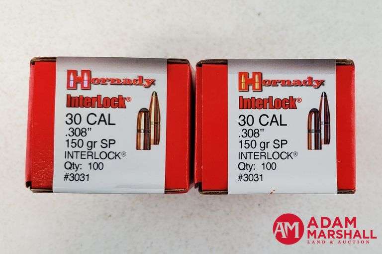 Bullets - Hornady 30 Cal .308" 150 Gr SP InterLock (200) - FirearmAuction.com LLC