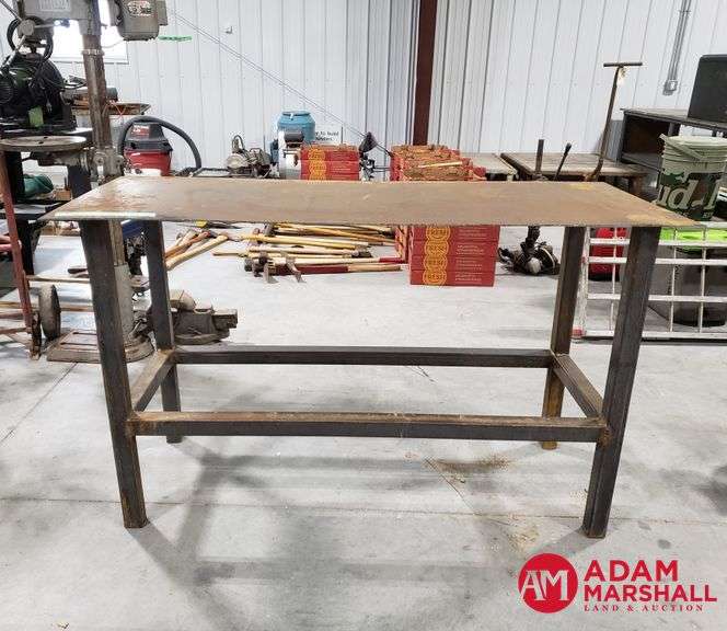 2' x 5' Steel Shop Work Table - Adam Marshall Land & Auction, LLC