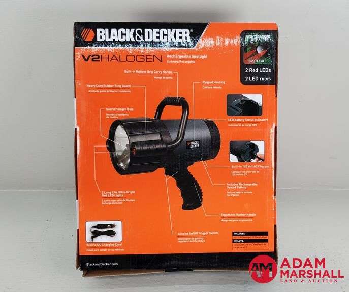 Black & Decker V2Halogen Rechargeable Spotlight - NIB - FirearmAuction ...