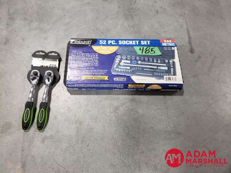 New Pittsburgh SAE/Metric 52pc Socket Set, 2pc Dual Head Ratchet Set - Adam Marshall Land ...