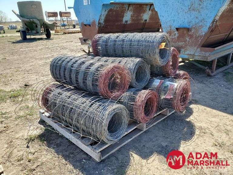 (8) Red Brand Field Fence Rolls - Adam Marshall Land & Auction, LLC