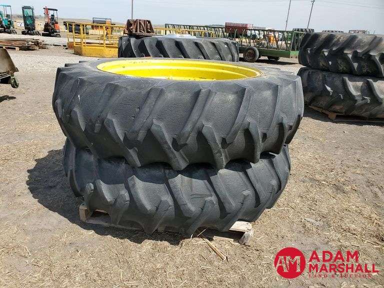 (2) John Deere Rear Tractor Tires On Split Rims - Adam Marshall Land ...