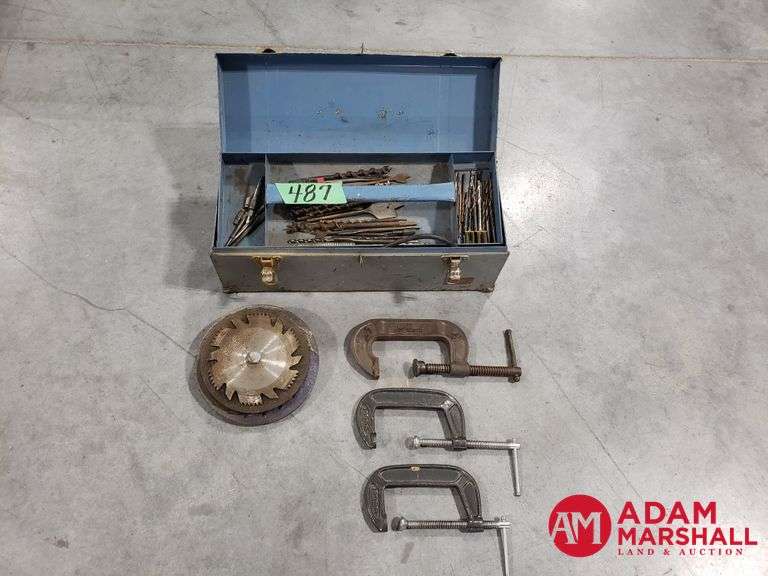 Metal Tool Box with Assortment. Bits, Blades, Clamps and More - Adam ...