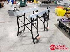 Assembled 4' Pinske Workstation Power Stands with Locking Wheels - Adam ...