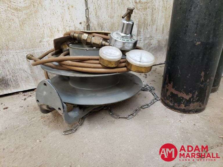 (2) Tanks, Hose Reel, Regulator - Adam Marshall Land & Auction, LLC