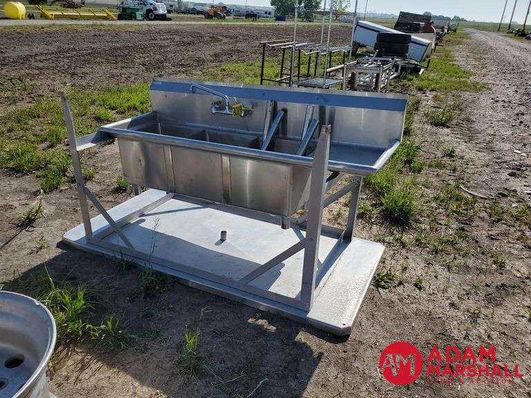 Prep Table & Stainless Steel Triple Well Sink - Adam Marshall Land ...