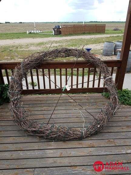 Wrought Iron & Grapevine Wreath - Adam Marshall Land & Auction, LLC