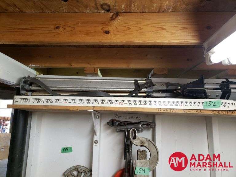(2) Survey Tripods, Transit Level Equipment, Measuring Rod - Adam ...