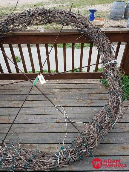 Wrought Iron & Grapevine Wreath - Adam Marshall Land & Auction, LLC