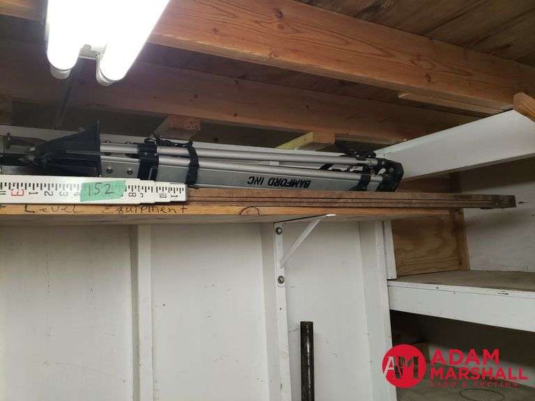 (2) Survey Tripods, Transit Level Equipment, Measuring Rod - Adam ...