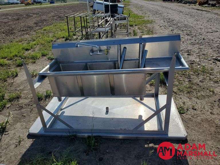 Prep Table & Stainless Steel Triple Well Sink - Adam Marshall Land ...