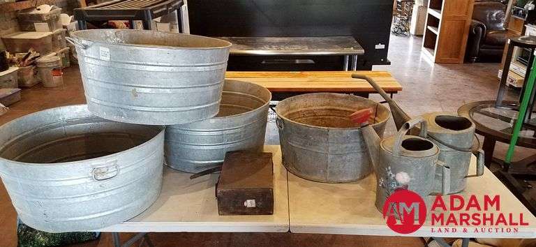 Wash Tubs and Water Cans - Adam Marshall Land & Auction, LLC