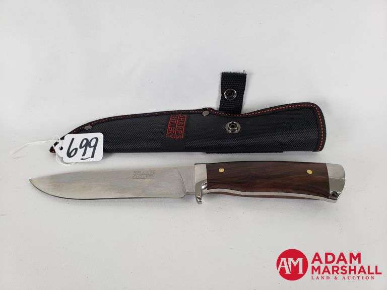 Sharps Fixed Blade Hunting Knife/Sheath - Adam Marshall Land & Auction, LLC