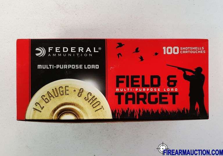 Federal Field & Target - 12 GA, 2-3/4", 8 Shot (4 X 25 = Box Of 100 ...