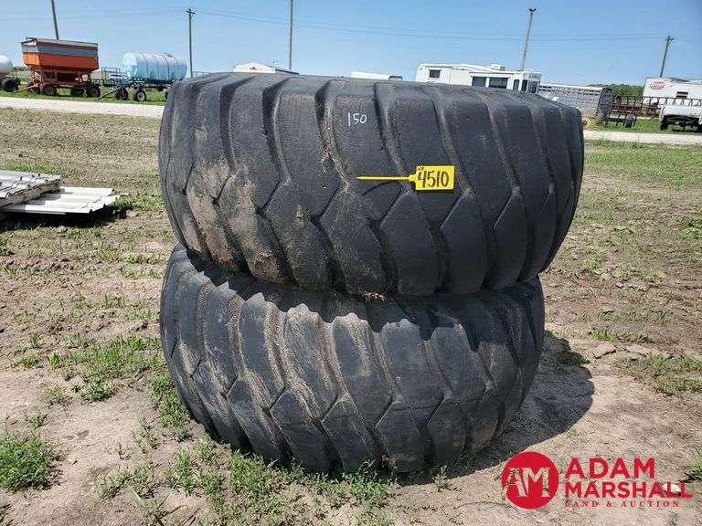 (2) Payloader Tires On Rims - Adam Marshall Land & Auction, LLC