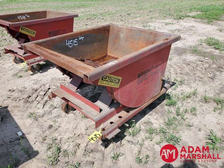 Wright ½ Yard Self Dumping Hopper w/ Drain Valve & Casters - Adam ...