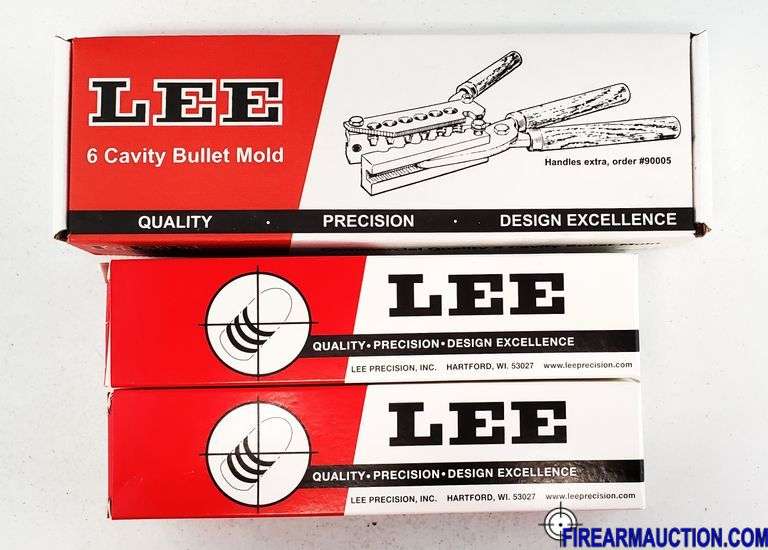 (3) Lee Bullet Molds - 22 Cal, Double Cavity 314, Six Cavity 22 Cal ...