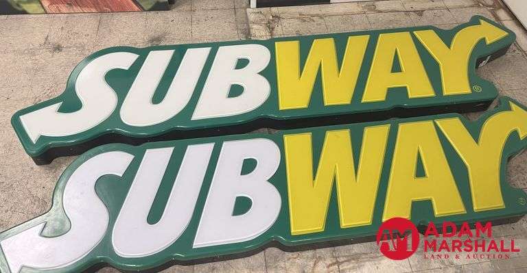 (1) Subway Branded Sign - Adam Marshall Land & Auction, LLC