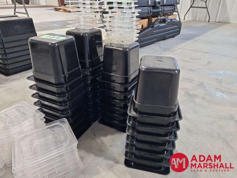 (30) Cambro Containers and Lids with (22) Grates - Adam Marshall Land ...
