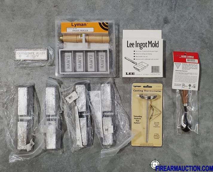 (4) Linotype Bullet Casting Alloy Ingot (Appx 6 Lbs, Each) & Assorted ...