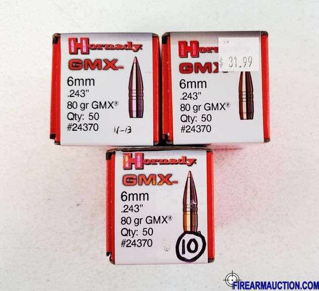 Bullets - Hornady 6MM .243 Dia 80 Gr GMX (110) - FirearmAuction.com LLC