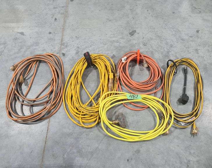 Five Extension Cords in Various Colors - Adam Marshall Land & Auction, LLC