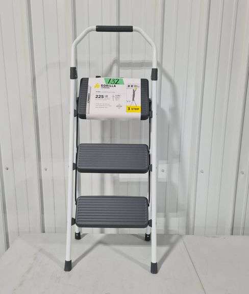 NEW Gorilla Ladders 3-Step Steel Step Stool with 225 lb Capacity - Adam Marshall Land & Auction, LLC