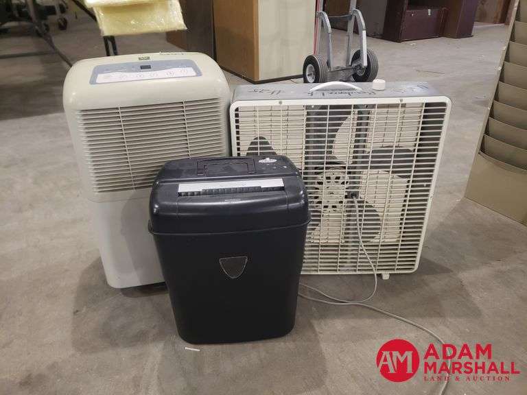 Deumidifier, Standup Shredder & Box Fan - Adam Marshall Land & Auction, LLC
