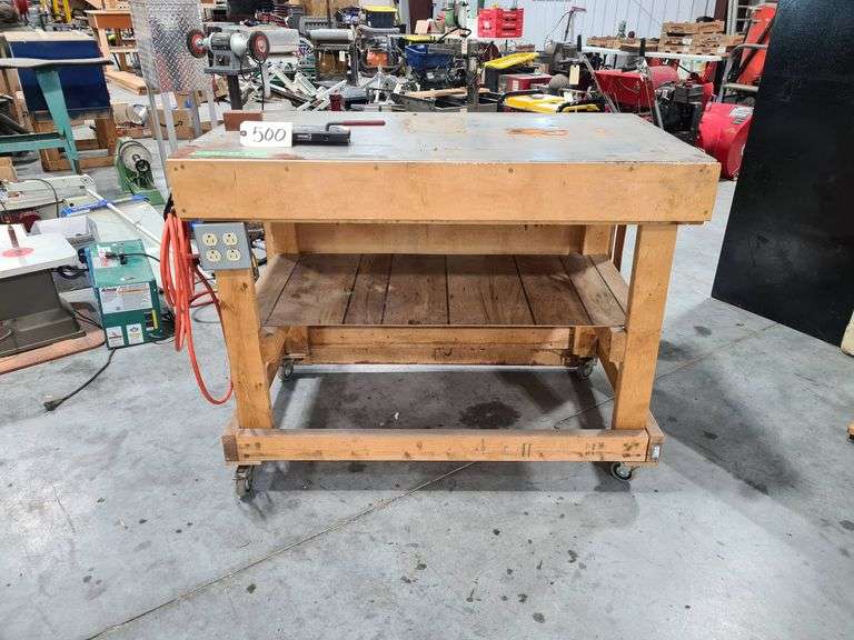 Heavy-Duty Rolling Workbench With Steel Top - Adam Marshall Land ...
