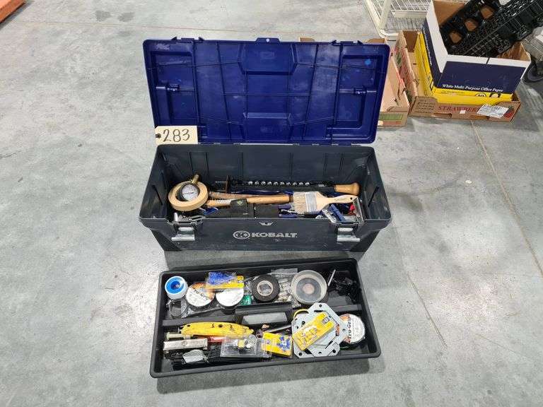 Kobalt Tool Box with Assorted Tools and Accessories - Adam Marshall ...