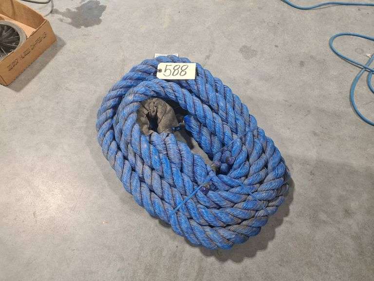 30' Unused Blue Tow Rope With Strength Rating of 50,000 lbs - Adam ...