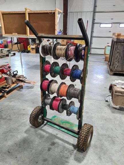 Mobile Wire Cart with Multiple Spools of Electrical Wire - Adam ...