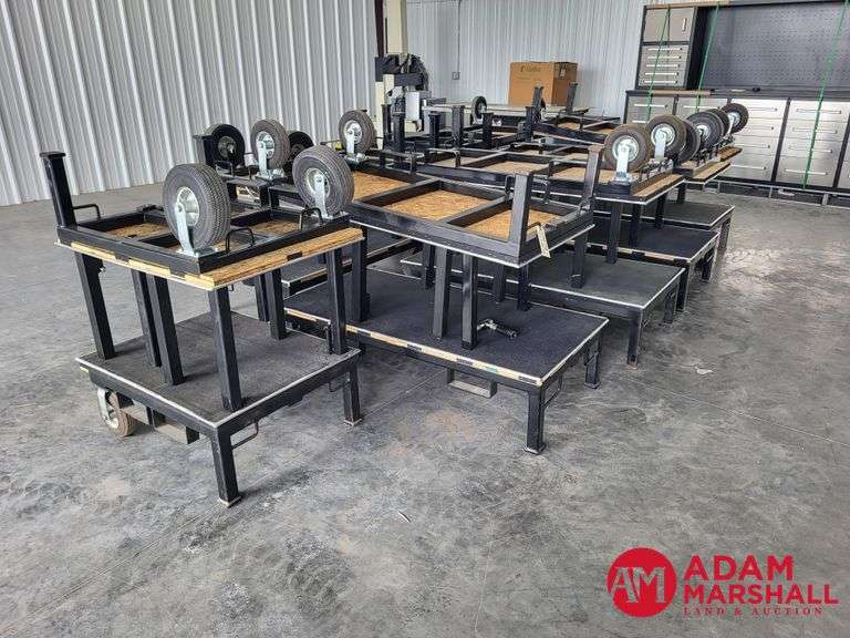 (14) Steel Engine Cradle Stand Carts - Adam Marshall Land & Auction, LLC