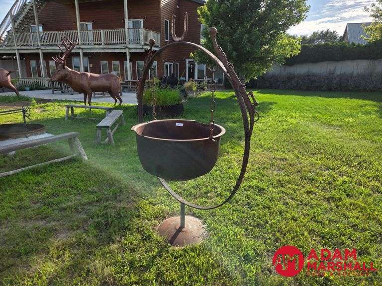 Custom Made Fire Pit w/ Stand - Adam Marshall Land & Auction, LLC
