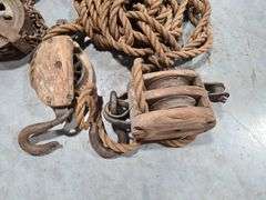 Pulleys, Rope, Chain, and Metal Pail - Adam Marshall Land & Auction, LLC