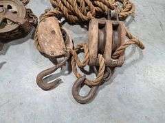 Pulleys, Rope, Chain, and Metal Pail - Adam Marshall Land & Auction, LLC