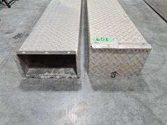 Two Aluminum Diamond Plate Storage Boxes - Adam Marshall Land & Auction ...