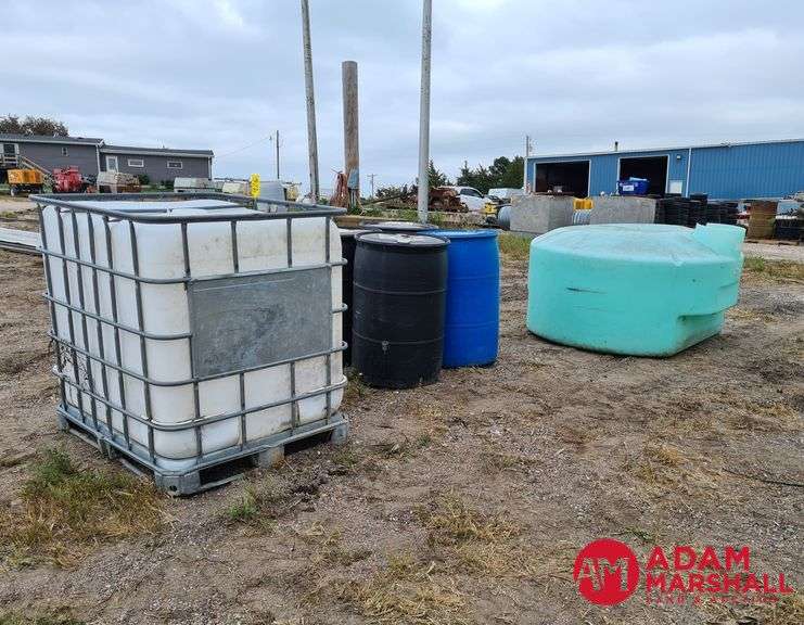 (2) Water Tanks and (4) Empty Barrels - Adam Marshall Land & Auction, LLC