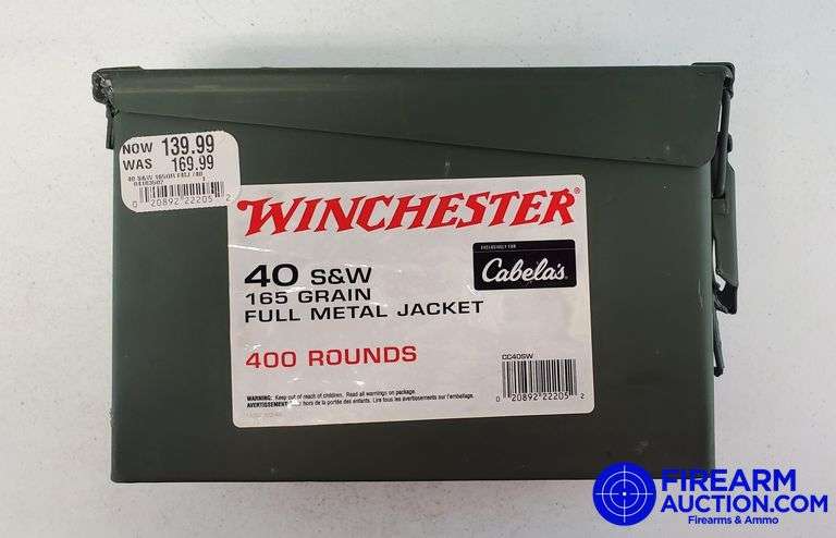 Winchester Target 40 S&W - 165 Gr FMJ W/Metal Ammo Can (4 X 100 ...