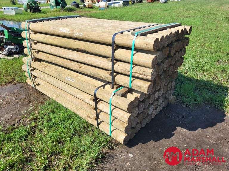 (80) 2025 Southern Yellow Pine Copper Treated Posts, Sold 80 x Bid - Adam Marshall Land ...